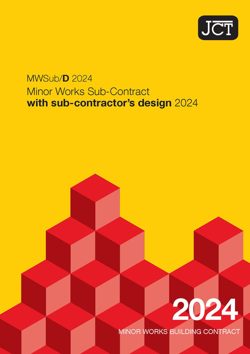 JCT Minor Works Sub-Contract with sub-contractor's design 2024 – RIAS Bookshop