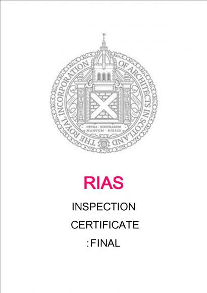 RIAS Inspection Certificate: Final (Pack of 20) – RIAS Bookshop
